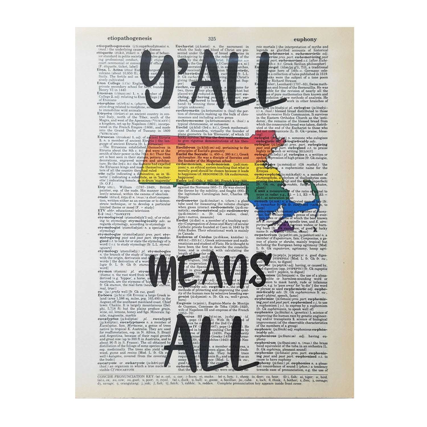 Vintage Book Page Print - Y'All Means All (036) – Repurfect