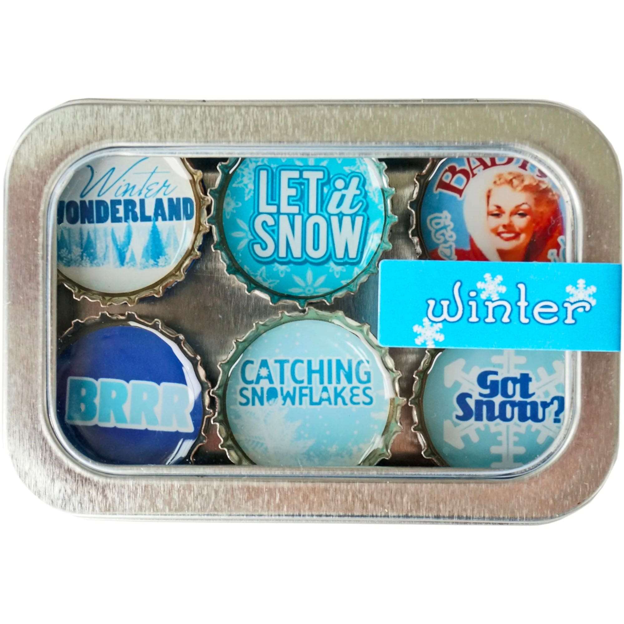 Bottle Cap Magnets - Winter Wonderland – Repurfect