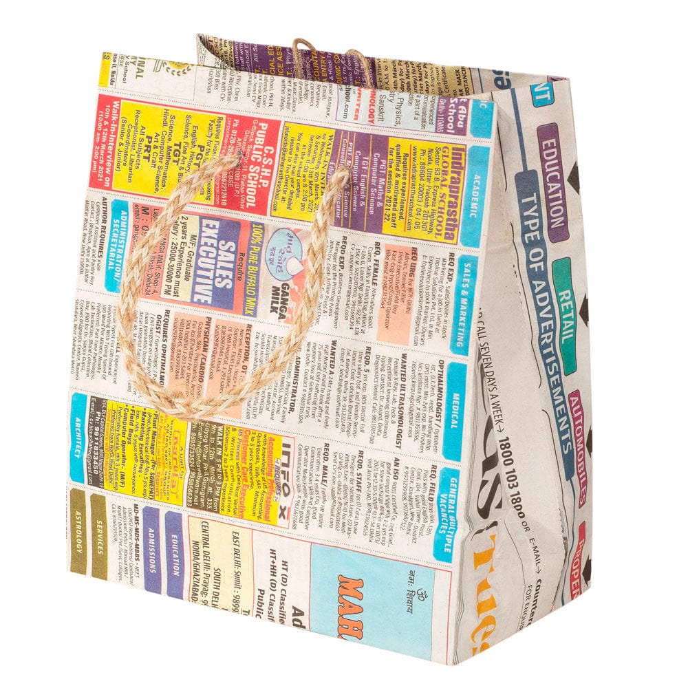 Recycled Newspaper Bags | Eco-Friendly Newspaper Gift Bag | Repurposed ...