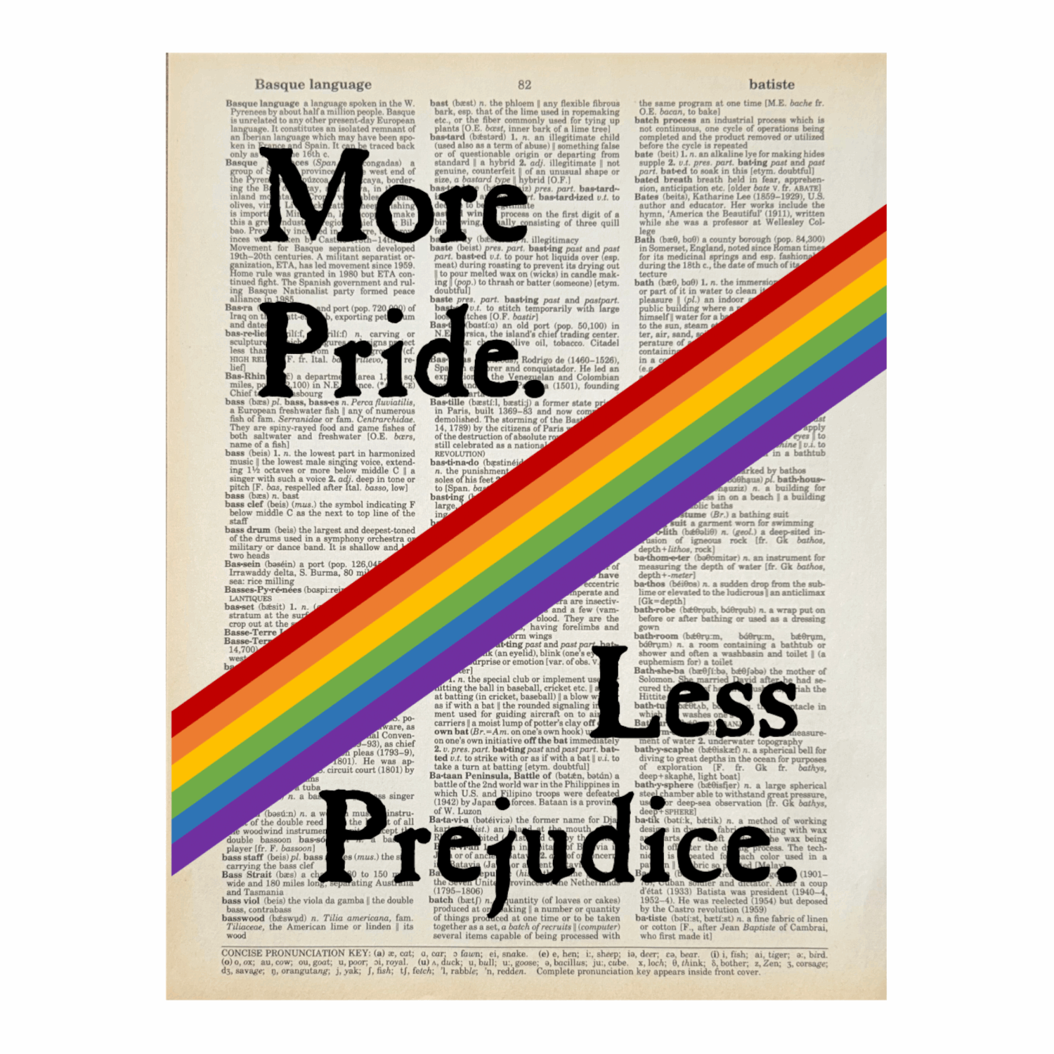 Vintage Book Page Print - More Pride. Less Prejudice. (001) – Repurfect
